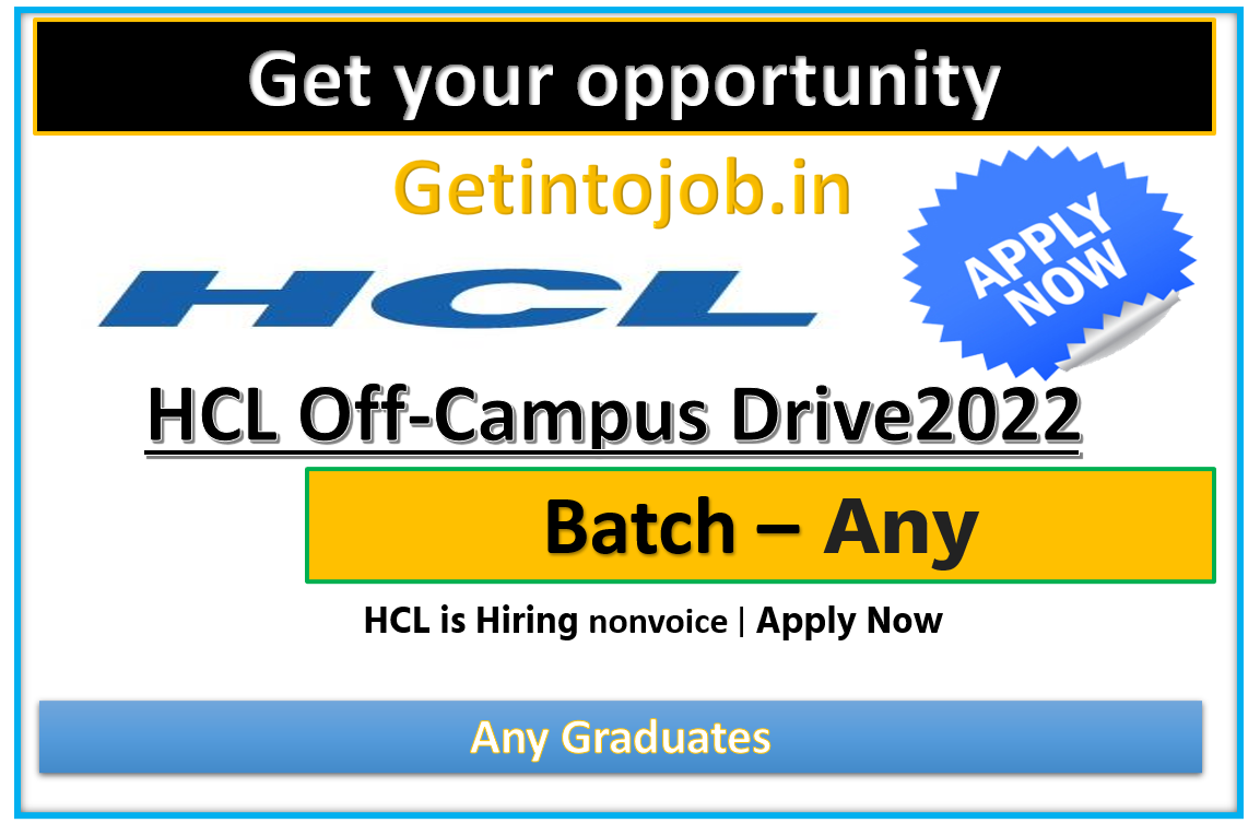 HCL Recruitment Vacancy 2023 Hiring Any Graduates for Voice and Non ...